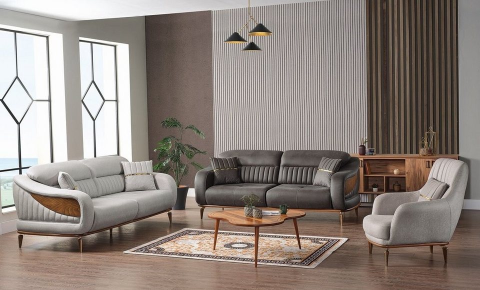 Jvmoebel Wohnzimmer Set Sofagarnitur 331 Sitzer Modern Relax Sessel