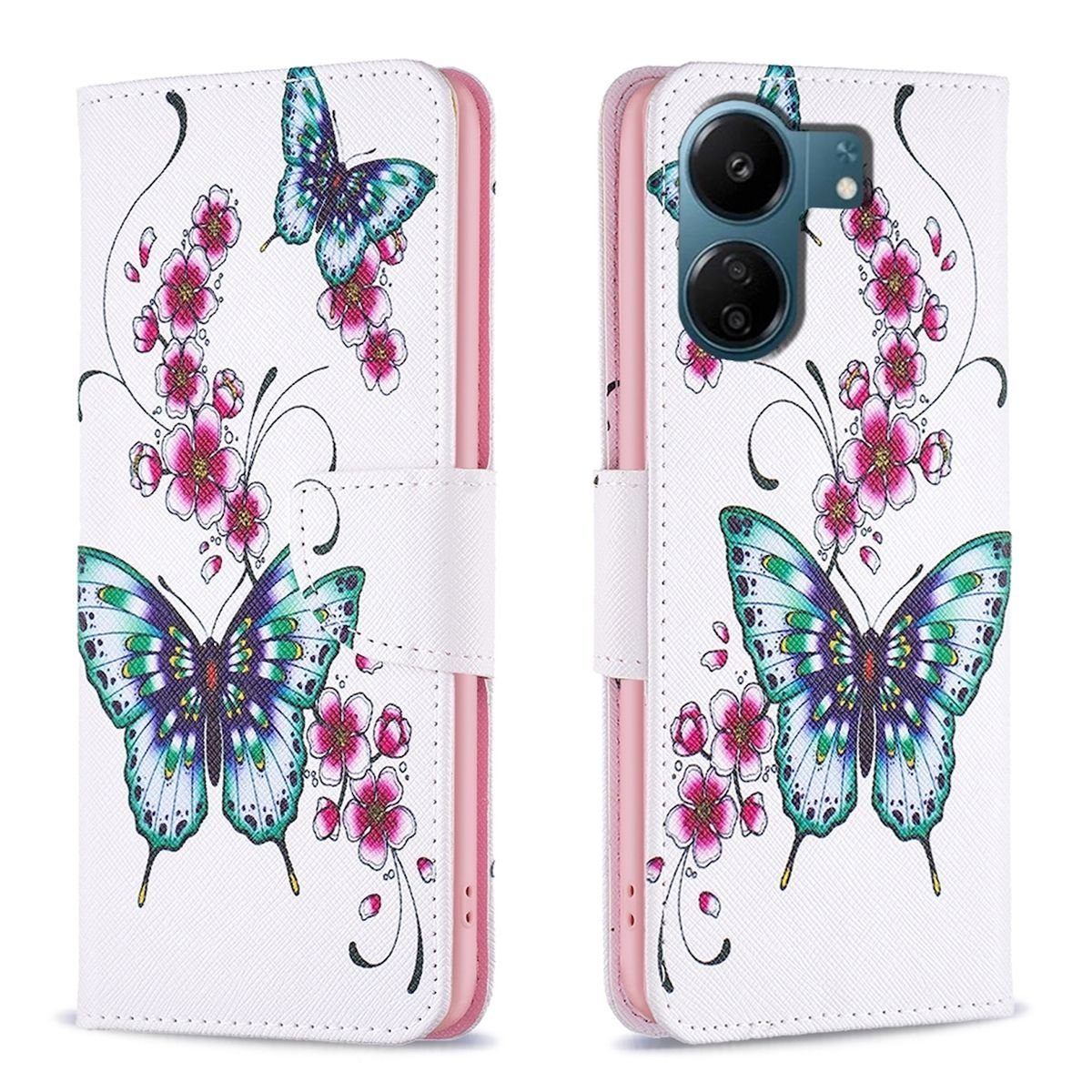Wigento Handyhülle Für Xiaomi Redmi 13c Kunstleder Handy Tasche Hülle
