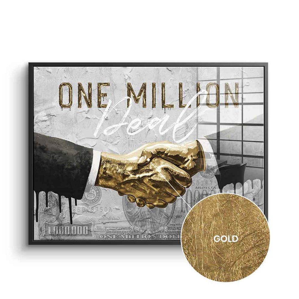 Dotcomcanvas® Acrylglasbild Blattgoldbild Gold Motivation