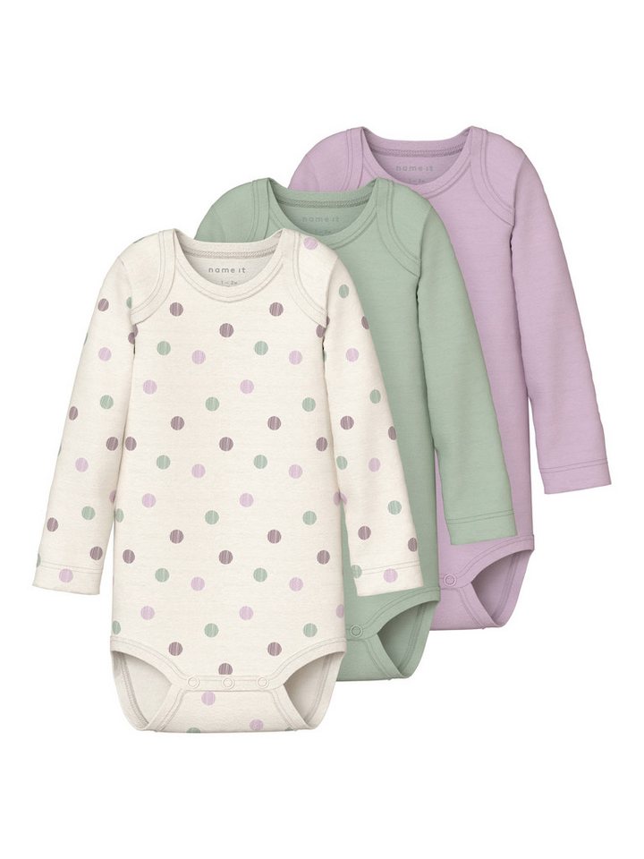 Name It Body Nbfbody 3p Ls Jet Stream Dot Noos Packung 3 Tlg Body
