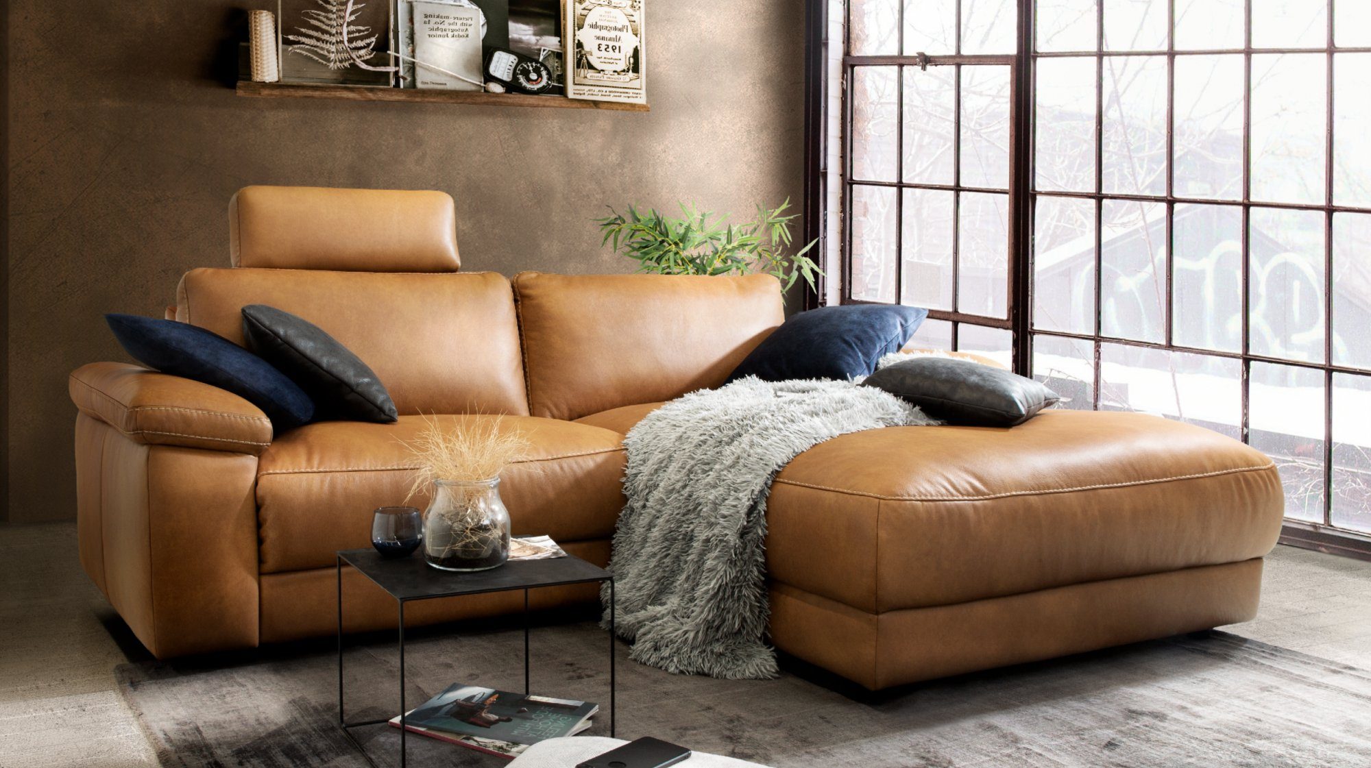 Cognac moderne Ledersofas online kaufen | OTTO