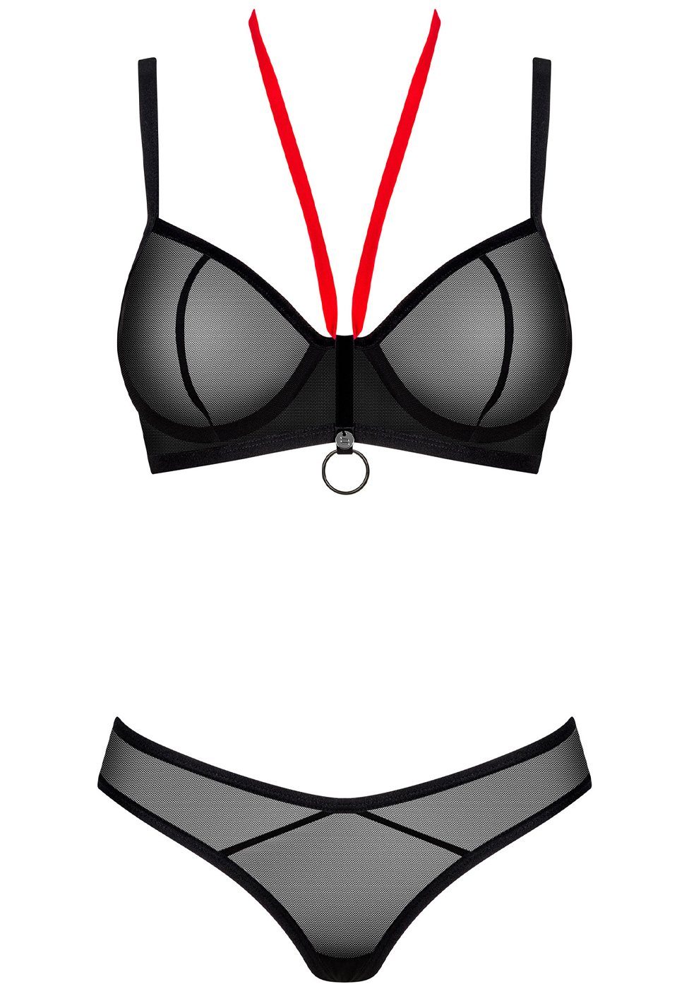 Obsessive Set: Bügel-BH Transparentes Dessous-Set: BH und String ...