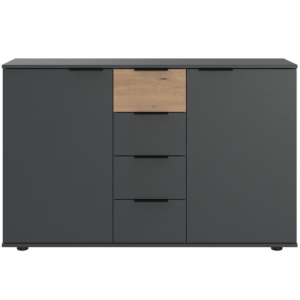 Lomadox Kommode Tavas 43 Sideboard Anrichte Schrank 2 Türig Graphit
