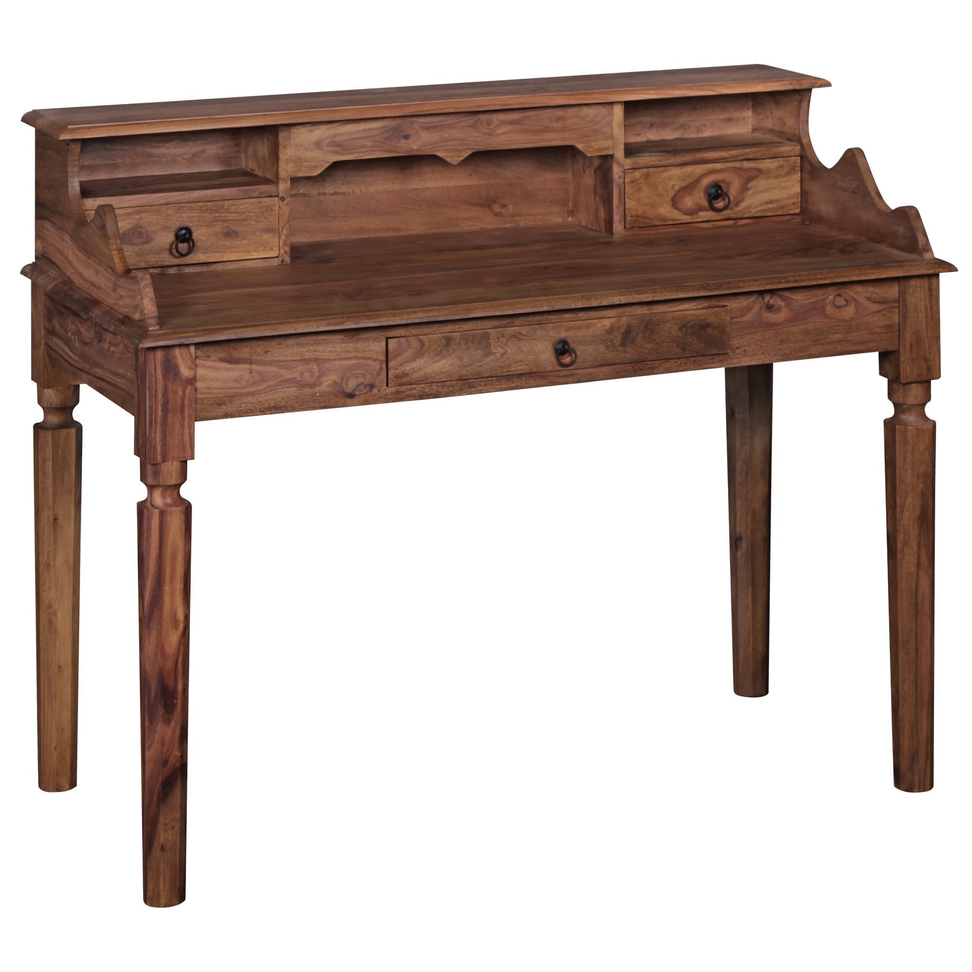 Wohnling Schreibtisch Wl1751 Massivholz 115x100x60 Cm Mit Schubladen