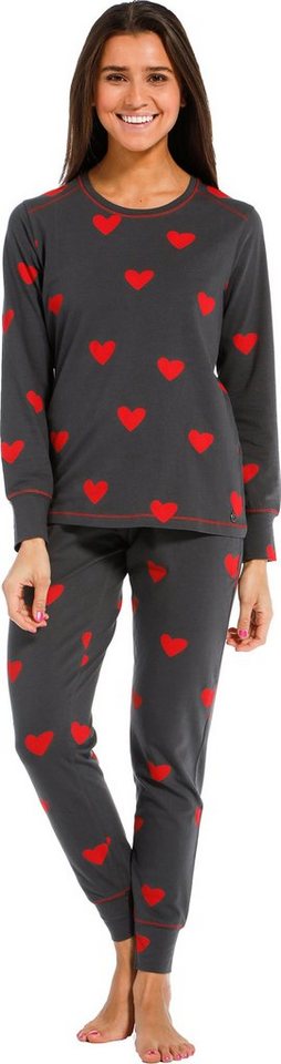 Rebelle Pyjama Rebelle Damen Schlafanzug Mit Herzen« 2 Tlg Mit