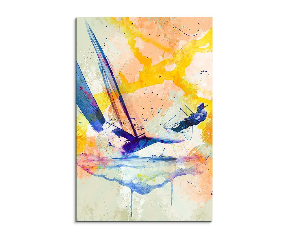 Sinus Art Leinwandbild Katamaran 90x60cm Aquarell Art Leinwandbild