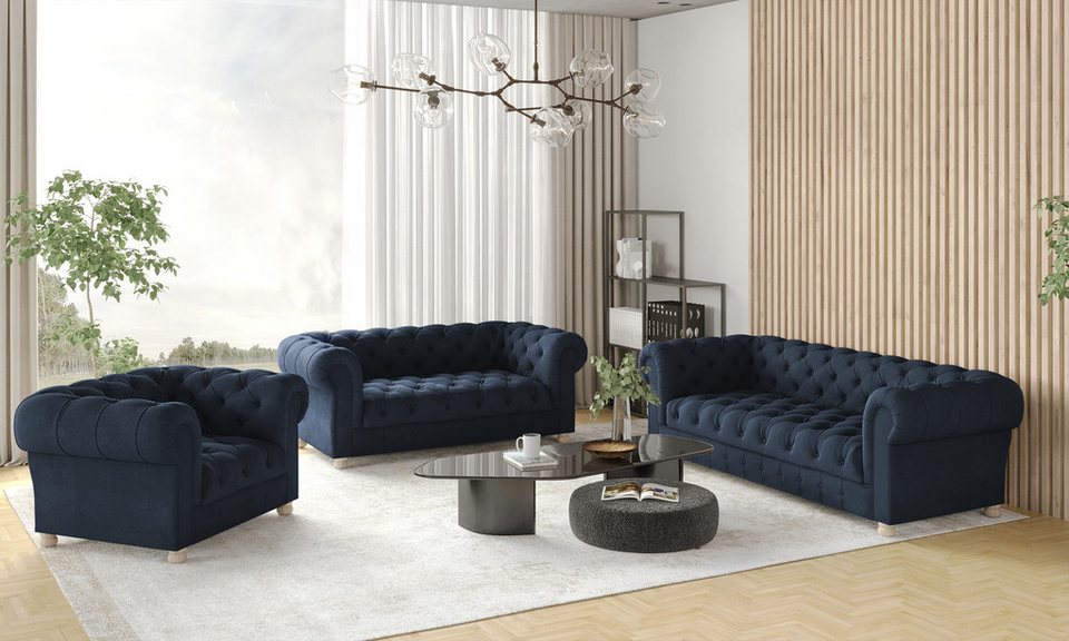 Kaiser Möbel Chesterfield Sofa 321 Sofagarnitur Elegant Klassisch