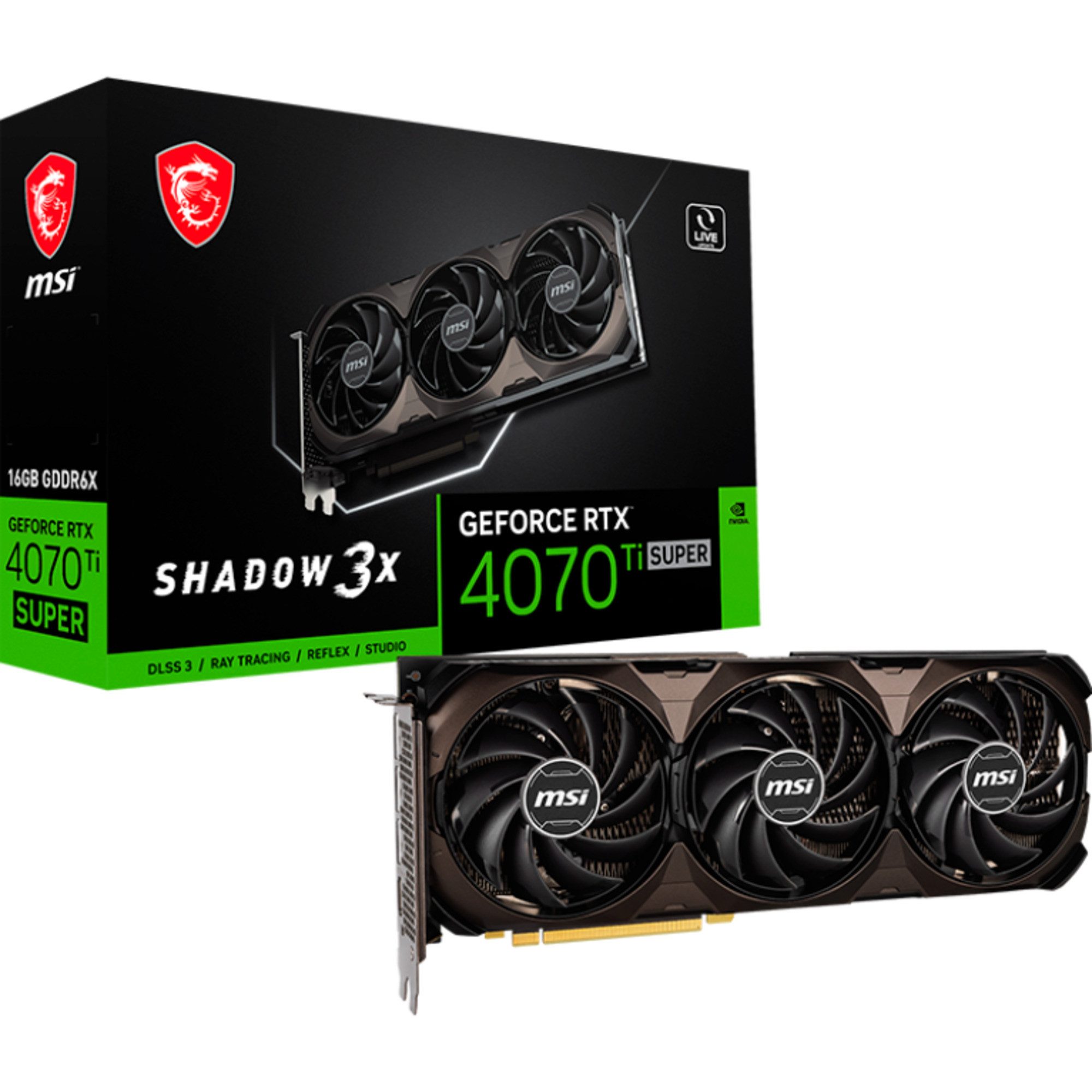 MSI MSI GeForce RTX 4070 Ti SUPER SHADOW 3X OC, Grafikkarte (16 GB)