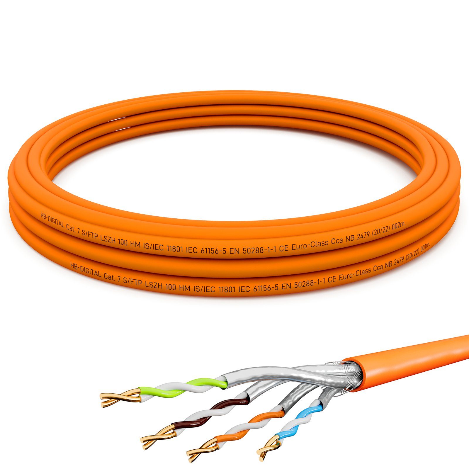 HB-DIGITAL CAT 7 Kabel Netzwerkkabel Cat7 S/FTP AWG23 LSZH ...