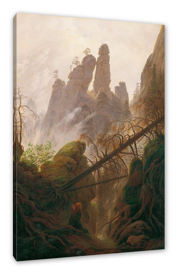 Pixxprint Leinwandbild Caspar David Friedrich Felsenlandschaft Im