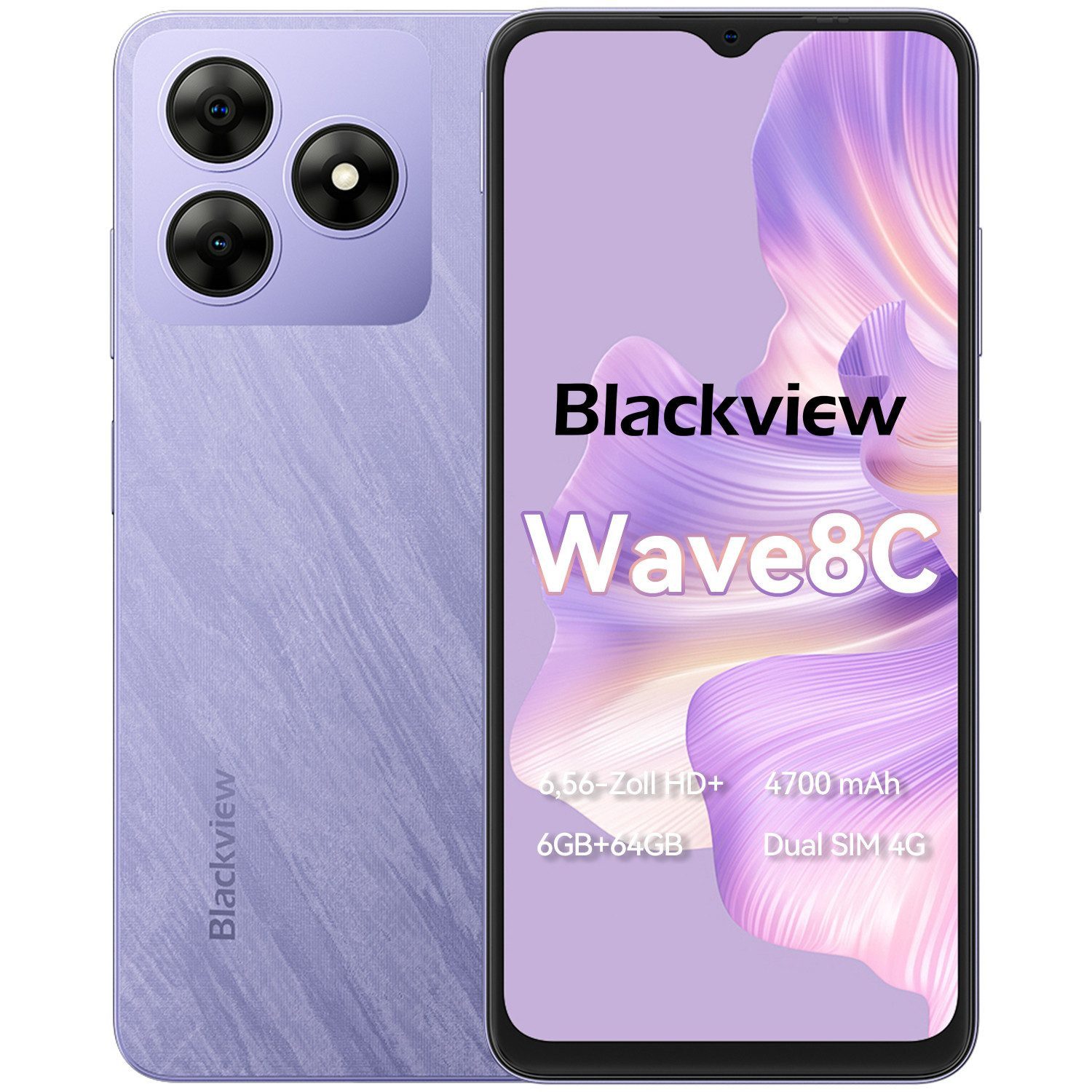 blackview Wave 8C AI Smartphone (6,6 Zoll, 8 MP Kamera, 64GB, Dual SIM ...