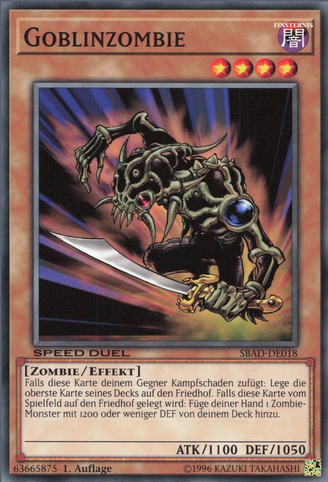 Recollectibles Sammelkarte Yugioh Karte Goblinzombie Yu Gi Oh Karte