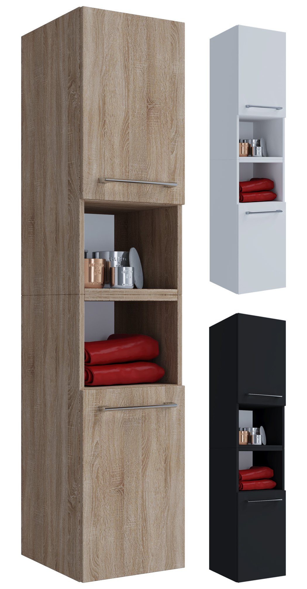 Vcm Hochschrank Holz Badmöbel Bad Hochschrank Badschrank Badinos
