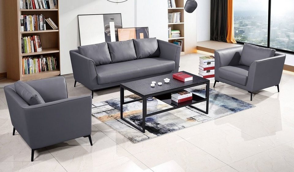 Jvmoebel Sofa Ledersofa Sofagarnitur 311 Sitzer Set Garnitur