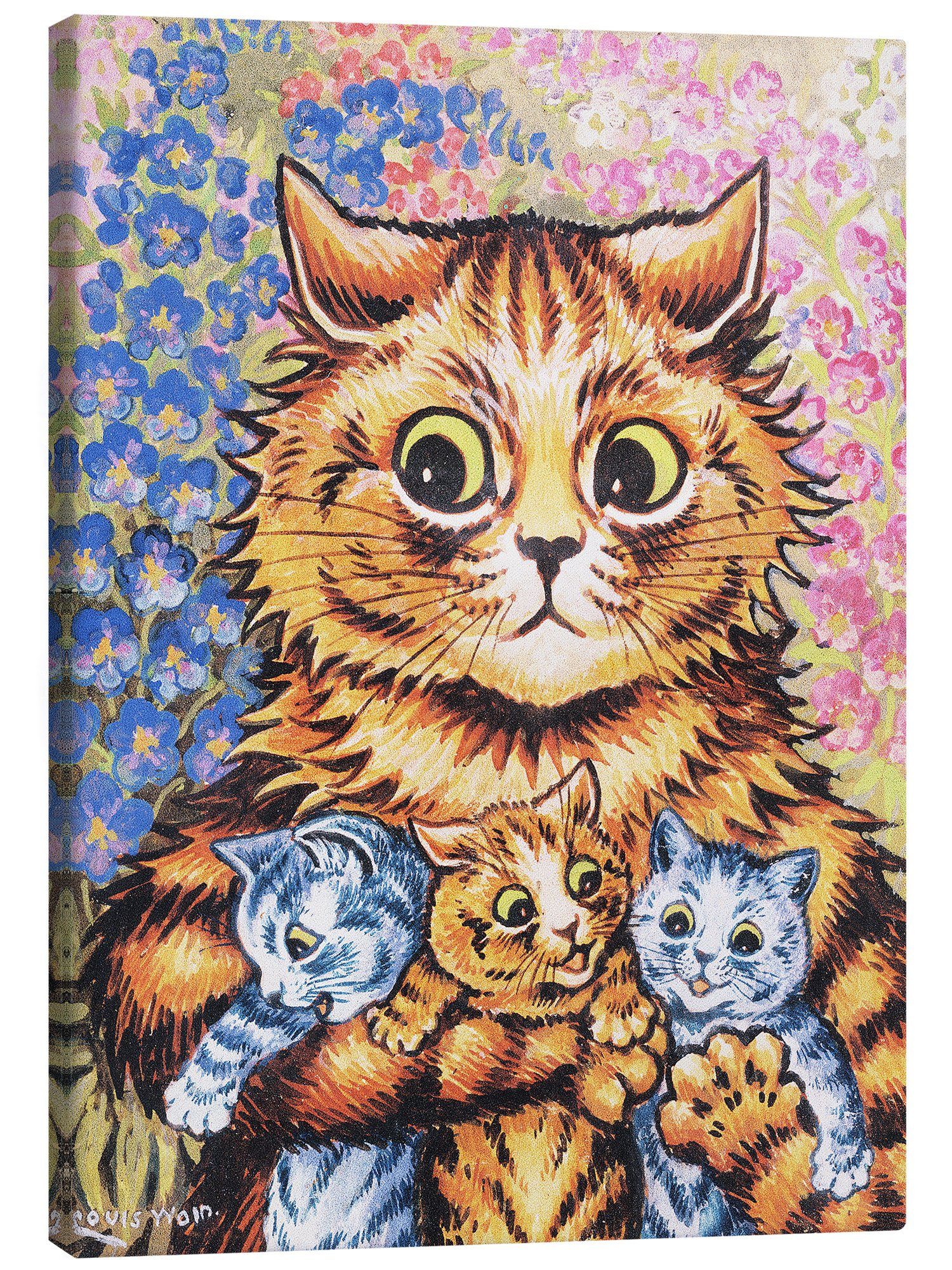 Posterlounge Leinwandbild Louis Wain Eine Katze Mit Ihren Kätzchen