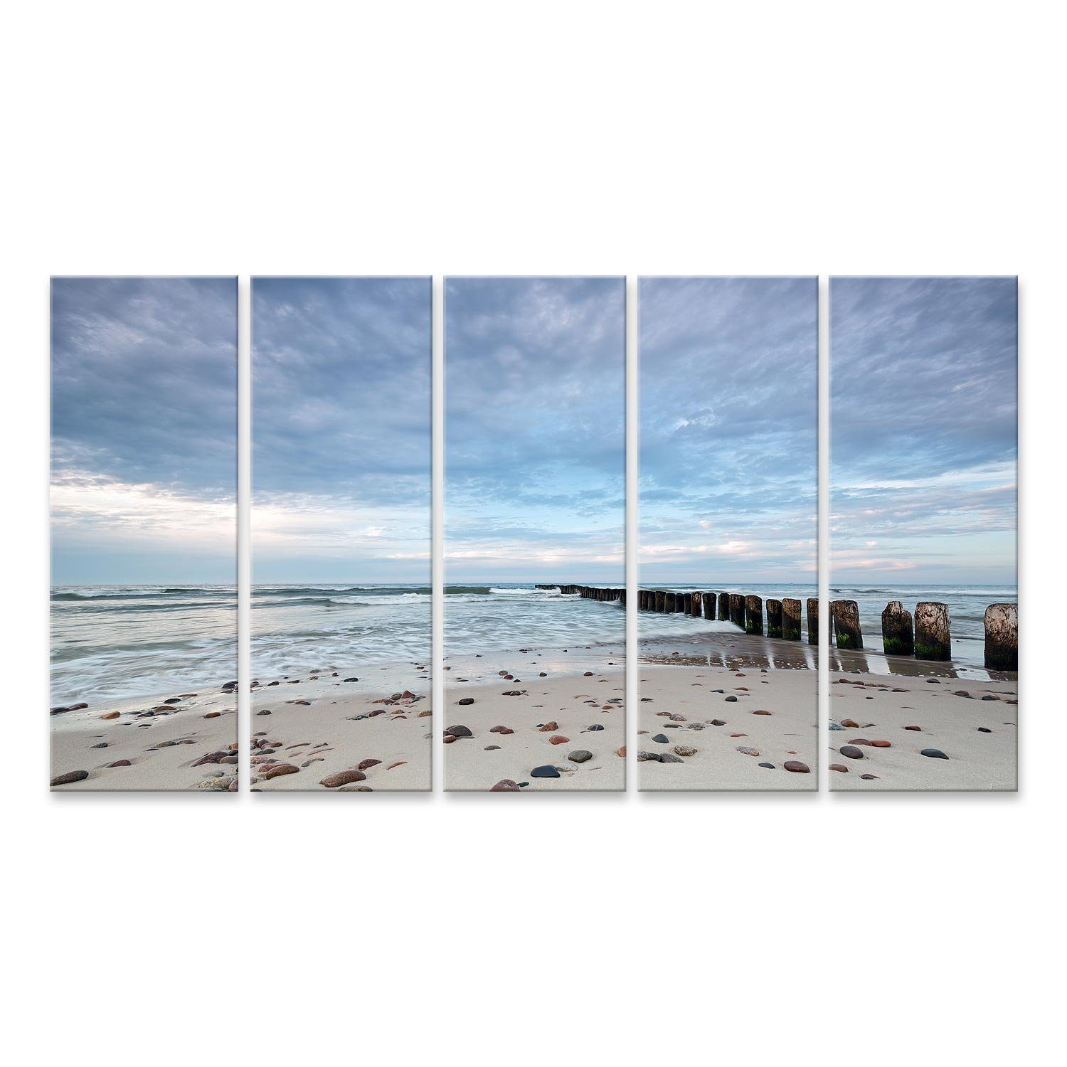 islandburner Leinwandbild Bild auf Leinwand Kuznica Strand Ostsee Schöner Himmel Wolken Wandbild