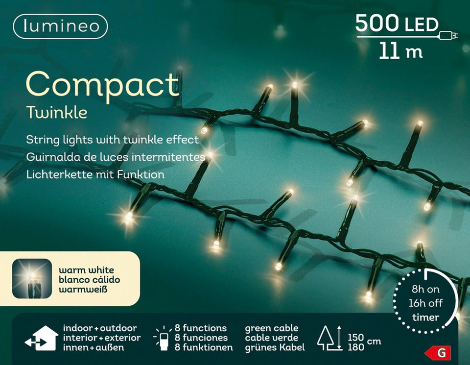 Lumineo LED-Lichterkette Lumineo Lichterkette Compact Twinkle 500 LED ... Lumineo LED-Lichterkette Lumineo Lichterkette Compact Twinkle 500 LED ...