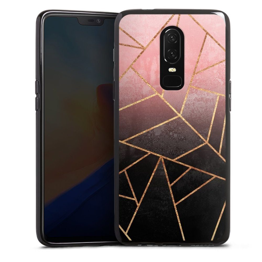 Deindesign Handyhülle Pink And Black Stone Oneplus 6 Hülle