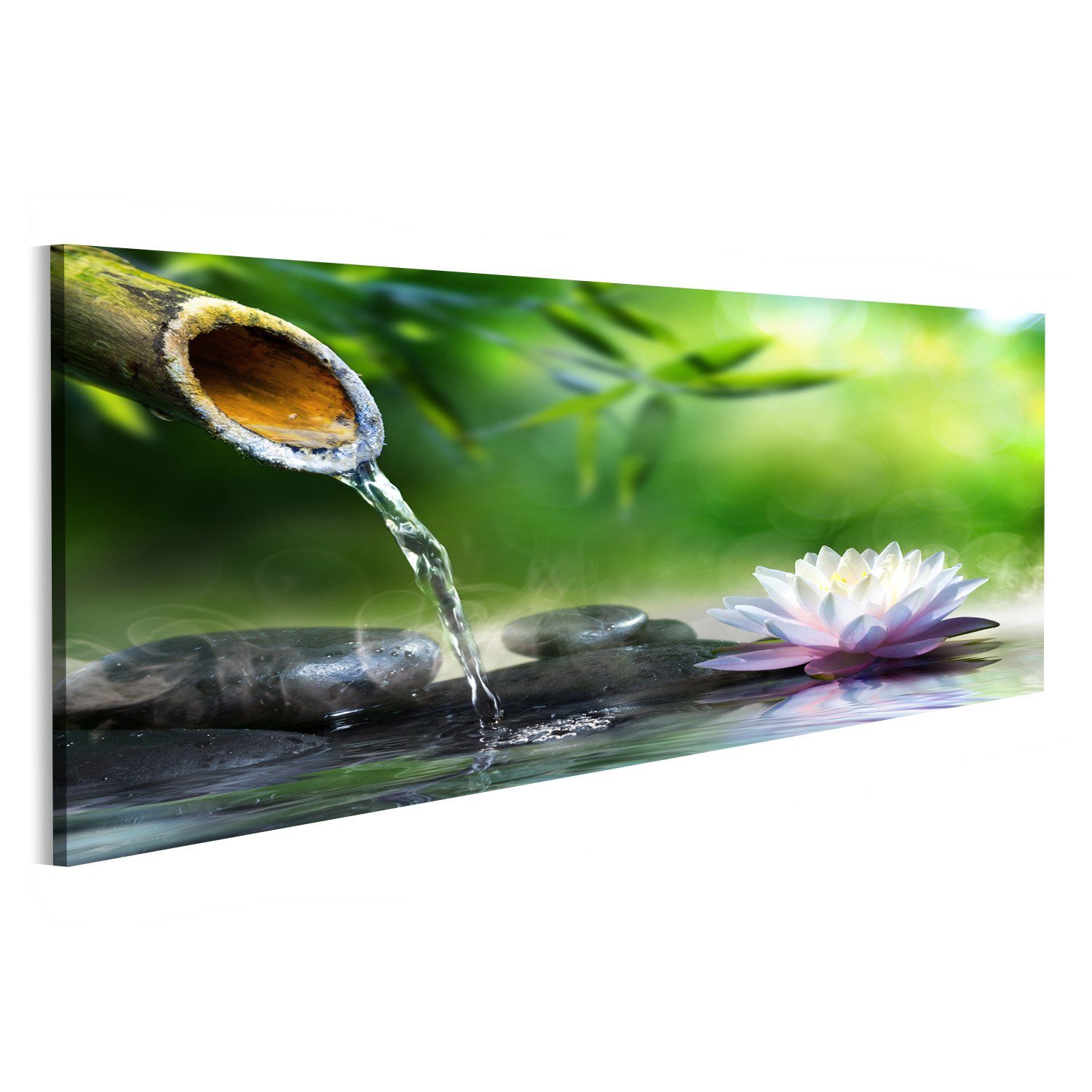 islandburner Leinwandbild Bild auf Leinwand Zen Garten Mit Massage Steine Und Seerose Wandbild