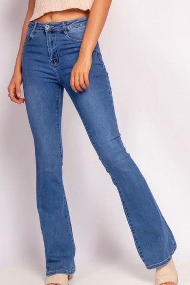 Hello Miss Schlagjeans 3667« Damen Flared Stretch Jeans Skinny Denim