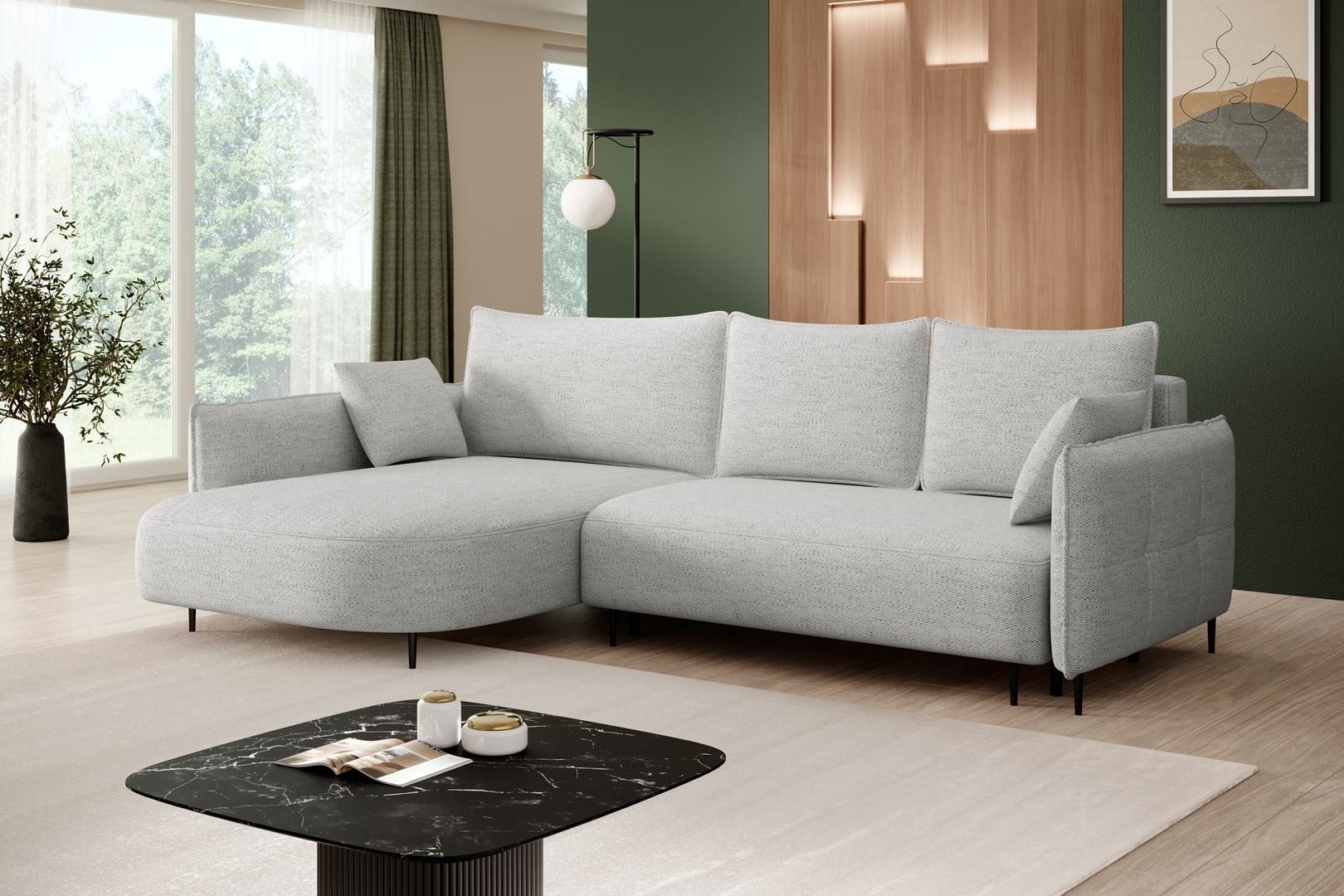 Beautysofa Ecksofa SYCYLIA, mit Schlaffunktion und Bettkasten, Eckcouch