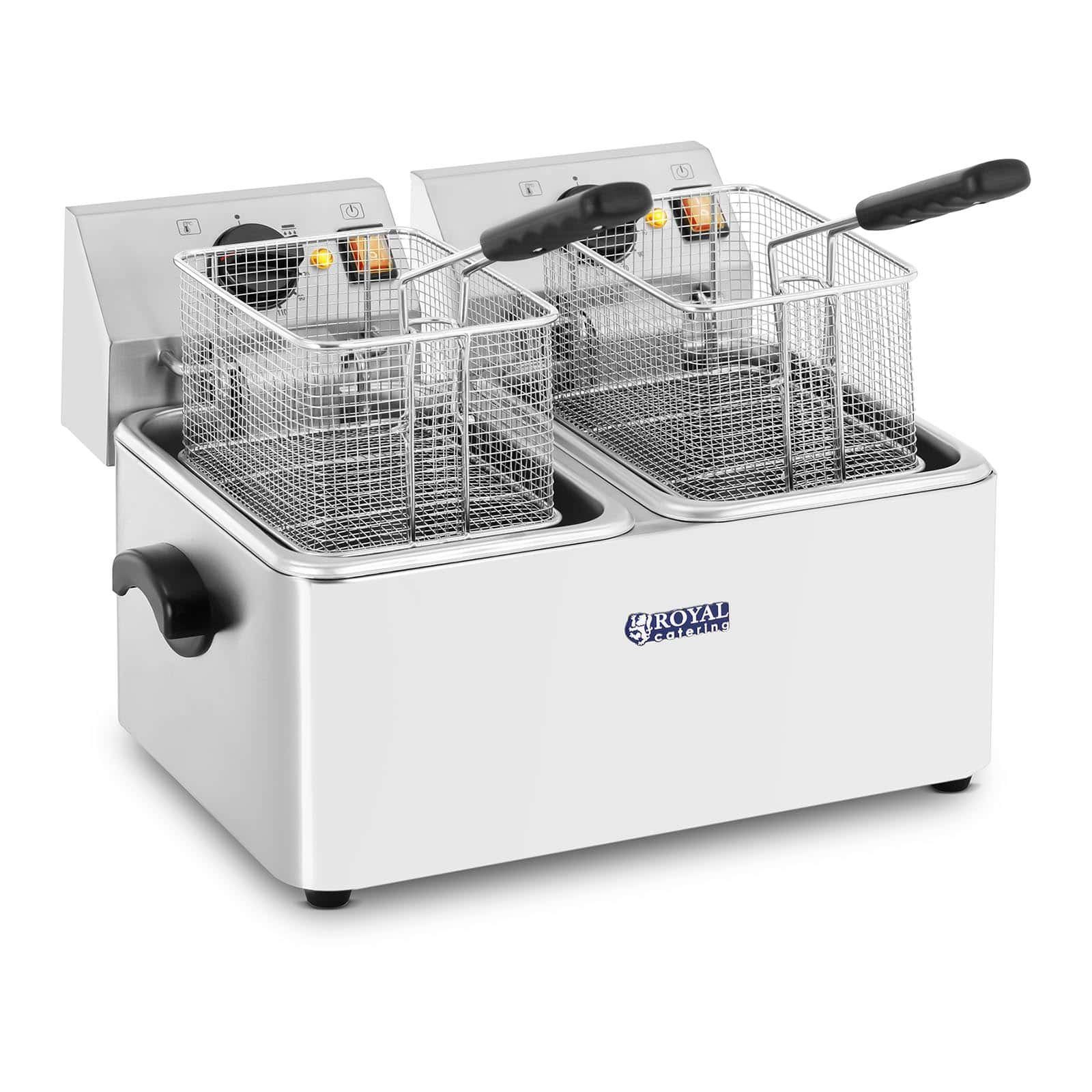 Royal Catering Fritteuse Royal Catering Elektro Fritteuse 2 X 8 Liter