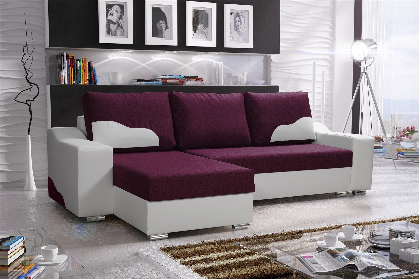 Fun Möbel Ecksofa Ecksofa Designersofa Collin Mit Ottomane 2 X