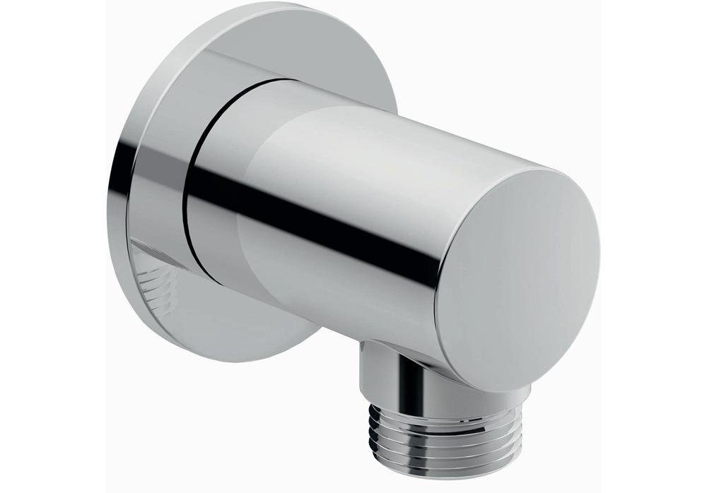 Duravit Brausehalter Wandanschlussbogen runde Rosette chrom chrom