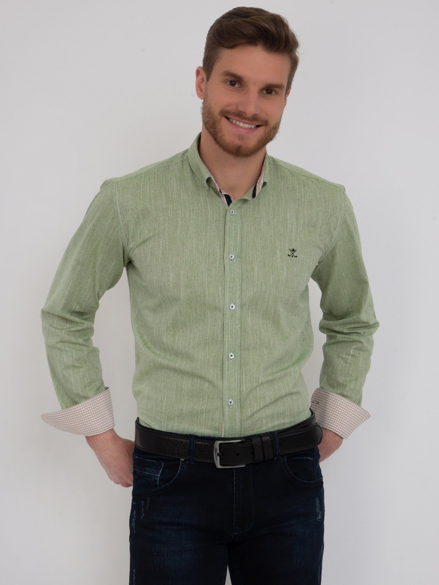 Sir Raymond Tailor Langarmhemd M-NINE (1-tlg)