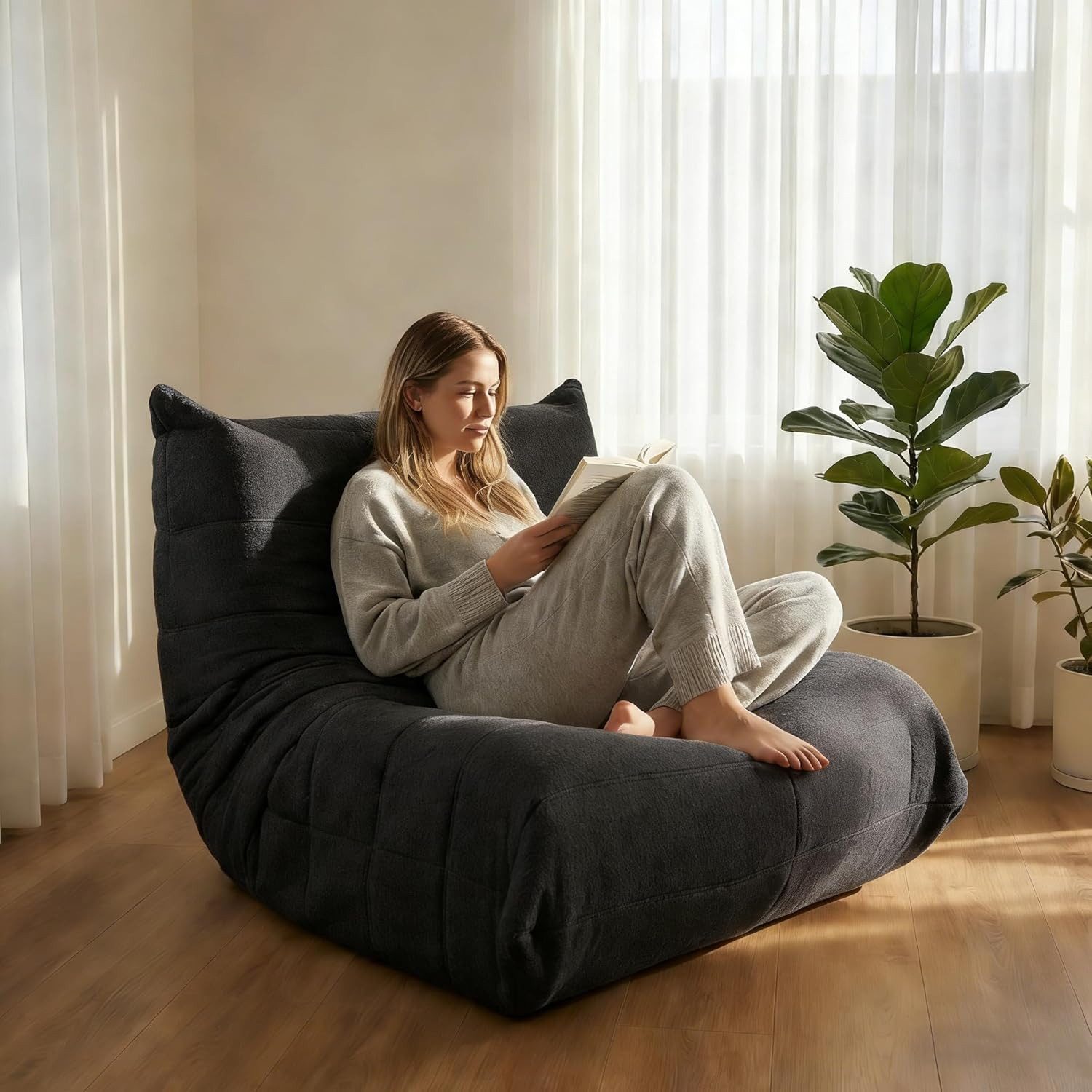 Happy Home Sofa Sitzsack Erwachsene Flauschiger Bodensessel Bodenstuhl ...