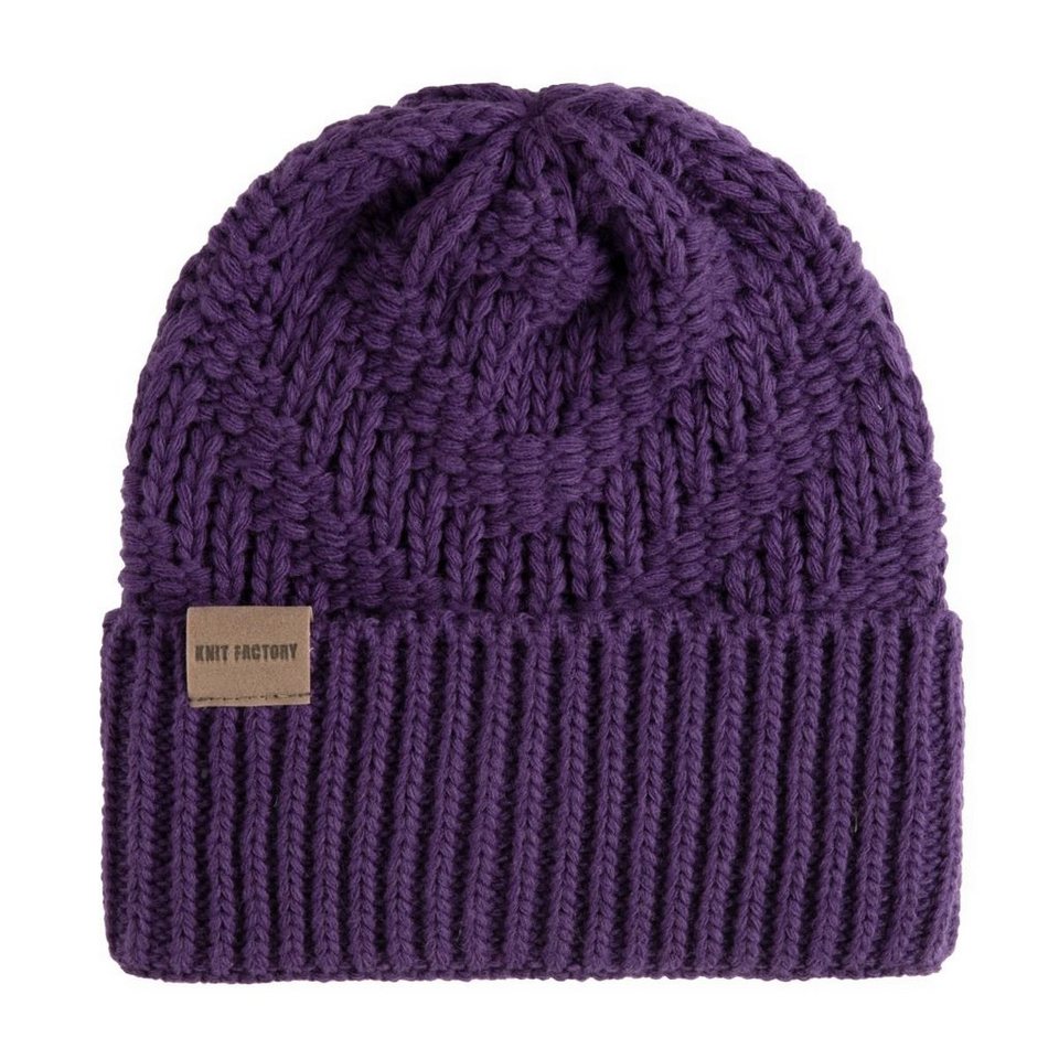 Knit Factory Strickmütze Sally Mützen One Size Glatt Lila 1 St Mütze