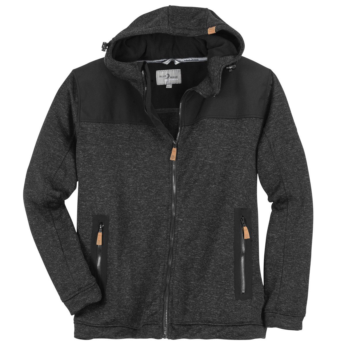 Blue Wave Fleecejacke Blue Wave Xxl Strick Fleecejacke Anthrazit Melange