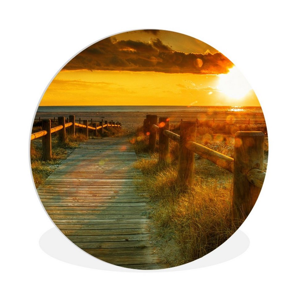 Muchowow Gemälde Sonne Strand Düne Horizont Gras Weg Orange