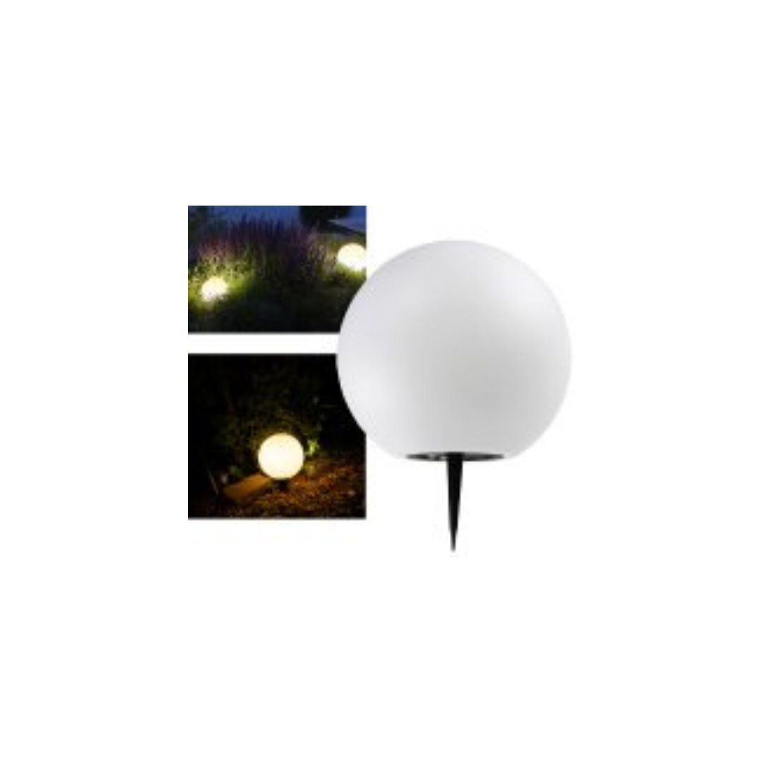 ChiliTec Gartenleuchte Solar Kugelleuchte 25cm mit Erdspieß IP44 ...