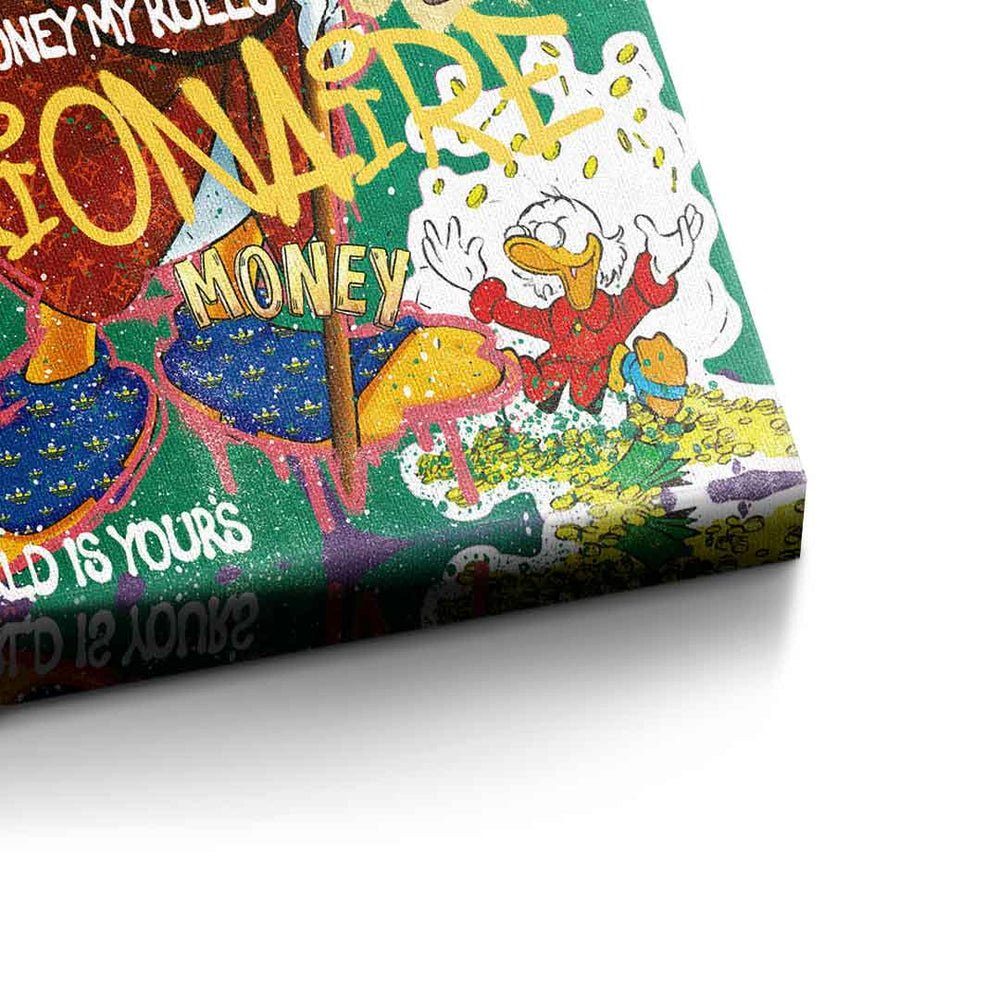 DOTCOMCANVAS® Leinwandbild, Leinwandbild Forbes Dagobert Duck Comic Pop ...