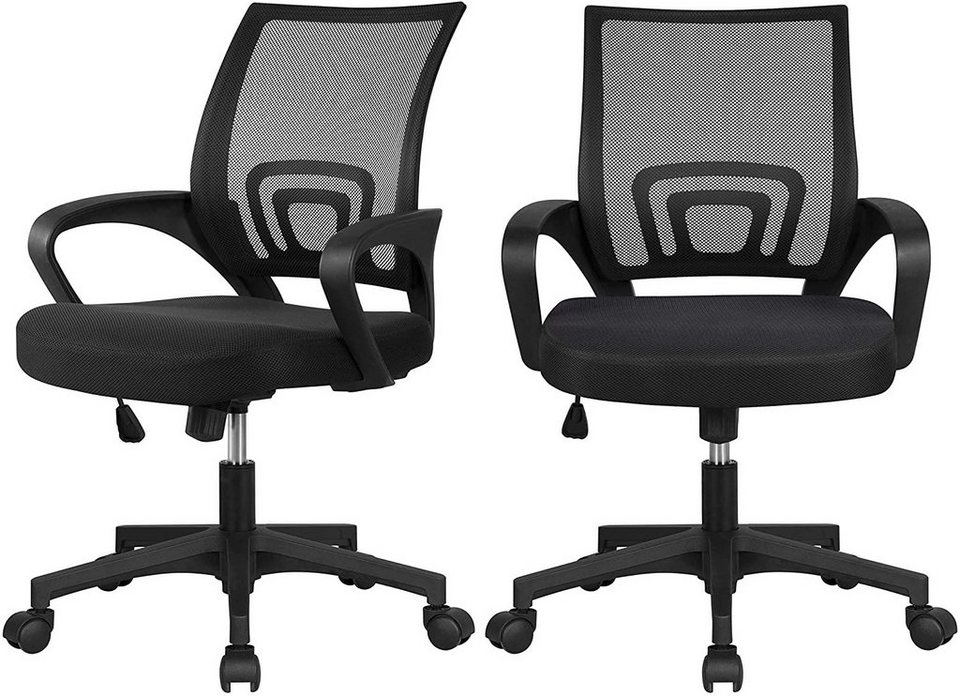 Yaheetech Schreibtischstuhl 2x Bürostuhl Ergonomischer Bürodrehstuhl