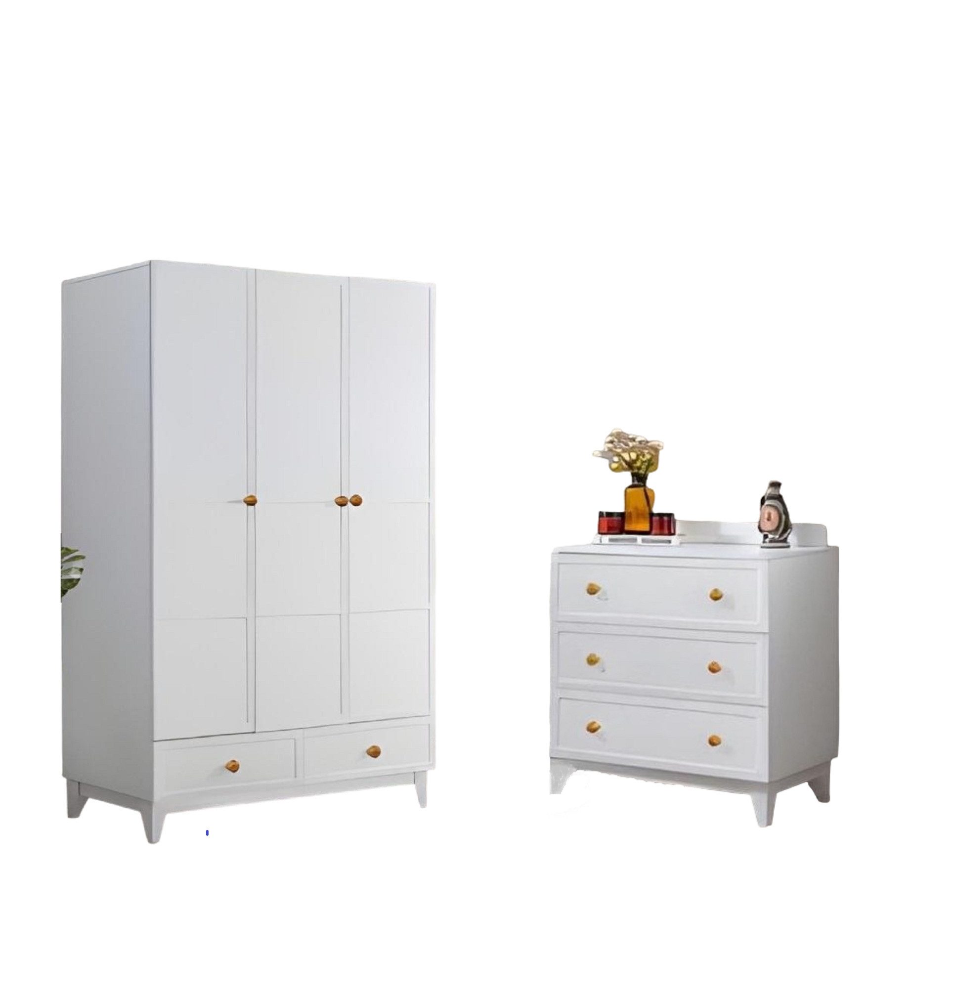 Jvmoebel Jugendzimmer Set Kinderzimmer Set Luxus Kommode Weiß Schrank