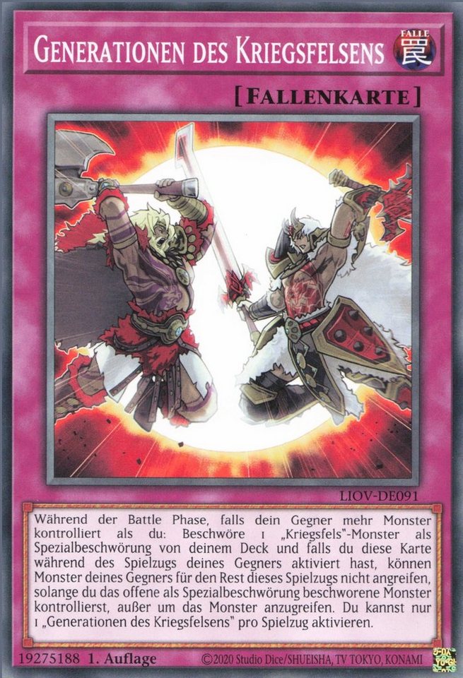 Recollectibles Sammelkarte Yugioh Karte Generationen Des Kriegsfelsens