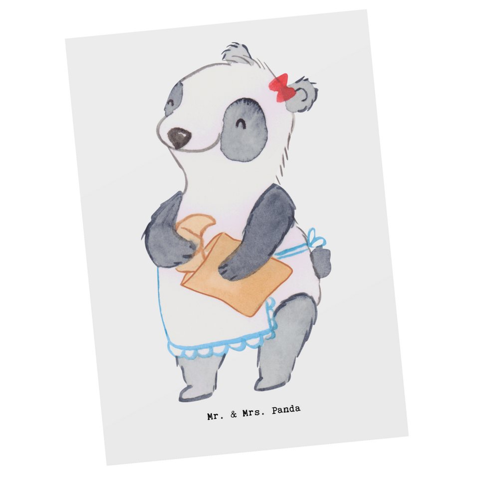 Mr And Mrs Panda Postkarte Bäckerin Herz Weiß Geschenk Jubiläum