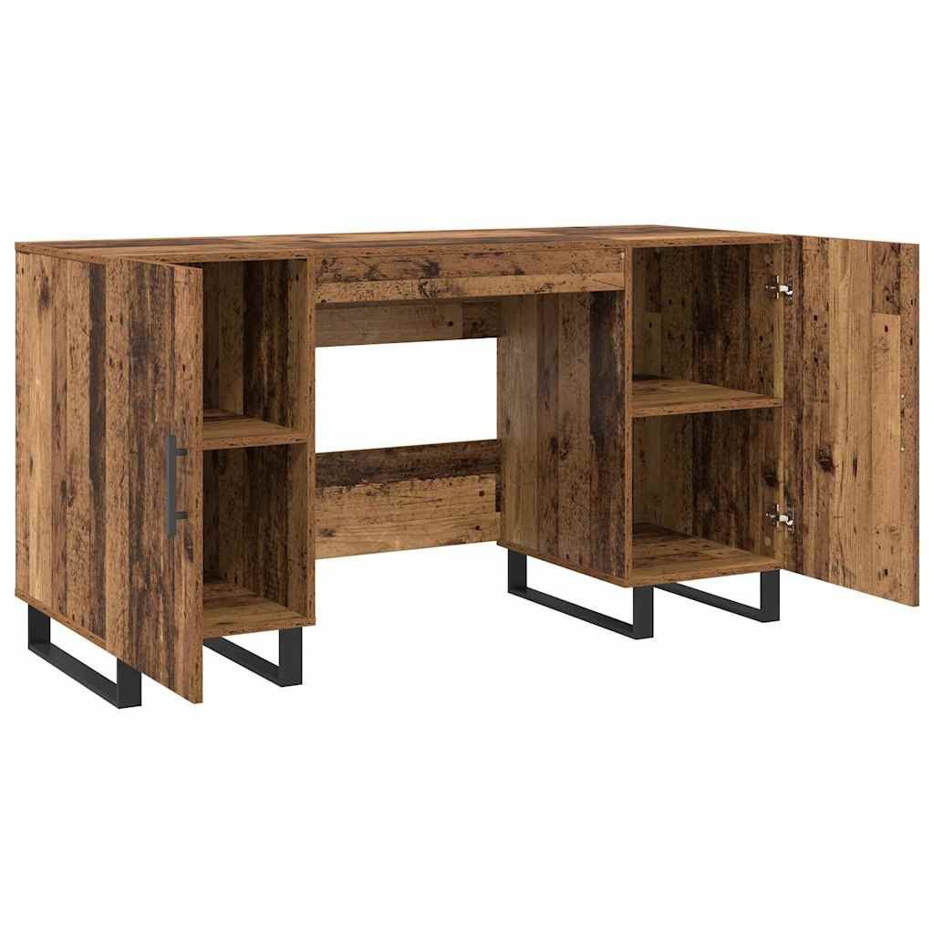 vidaXL Schreibtisch 140 x 50 x 75 cm Schreibtisch mit Regal Altholz ...