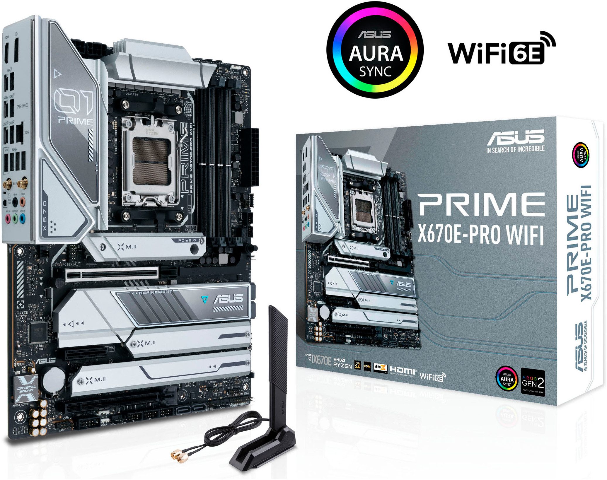 Asus PRIME X670E-PRO WIFI Mainboard, BIOS type: UEFI AMI 256 Mbit Clear CMOS