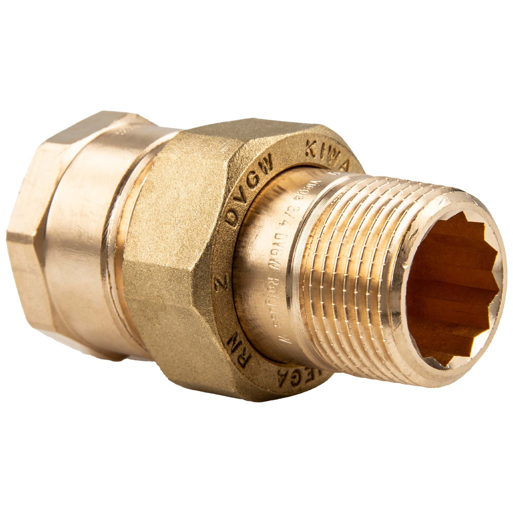 Viega Gewindefitting Rotguss Verschraubung AG/IG Typ 3331 flachdichtend, 1/2 Zoll