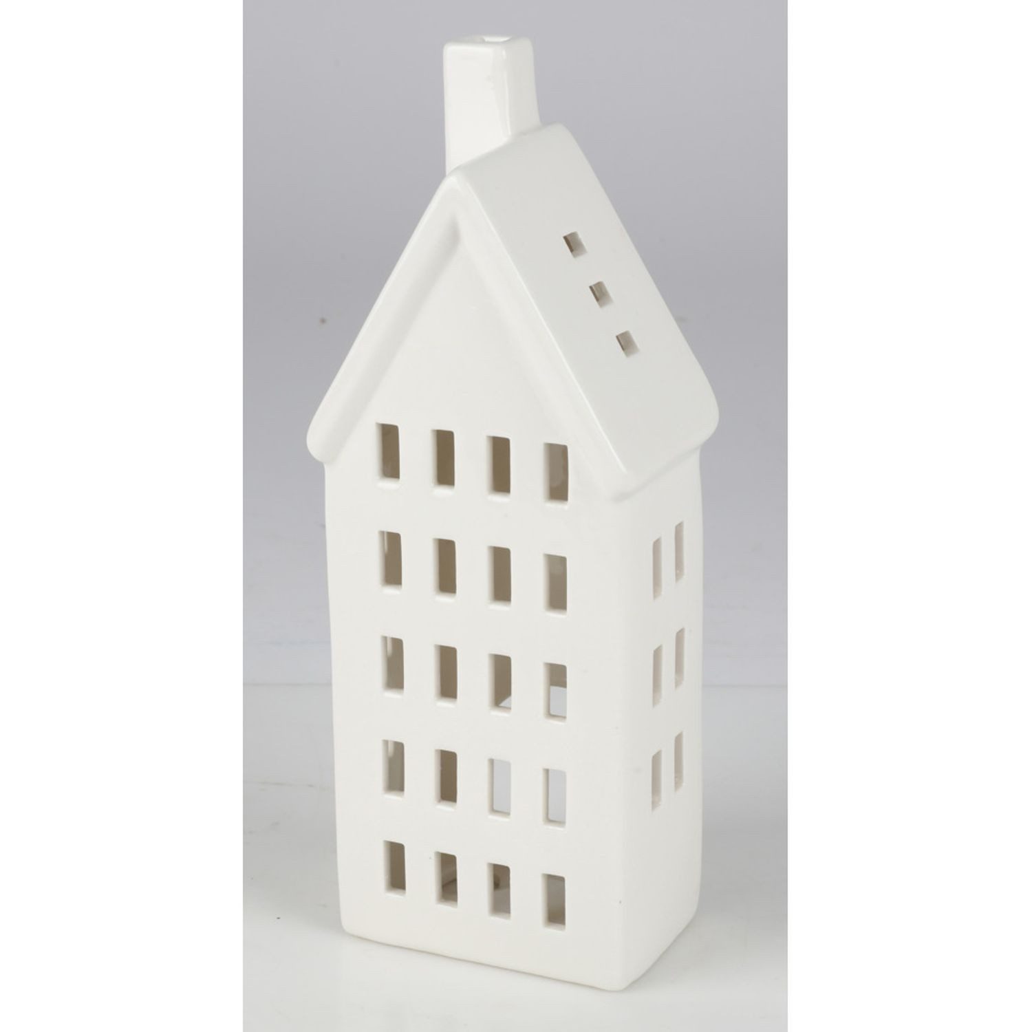 Buri Kerzenständer 6x Teelichthaus Weiß Keramik Windlicht Halter
