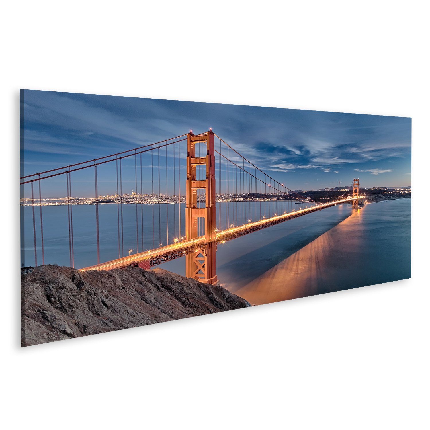 islandburner Leinwandbild Bild auf Leinwand Golden Gate Bridge San Fracisco Stadt Francisco Bay