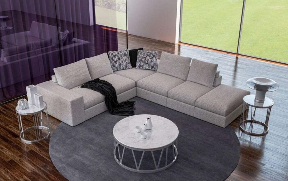Jvmoebel Ecksofa Weißes Ecksofa Polster Eckgarnitur Luxus L Form Sofas