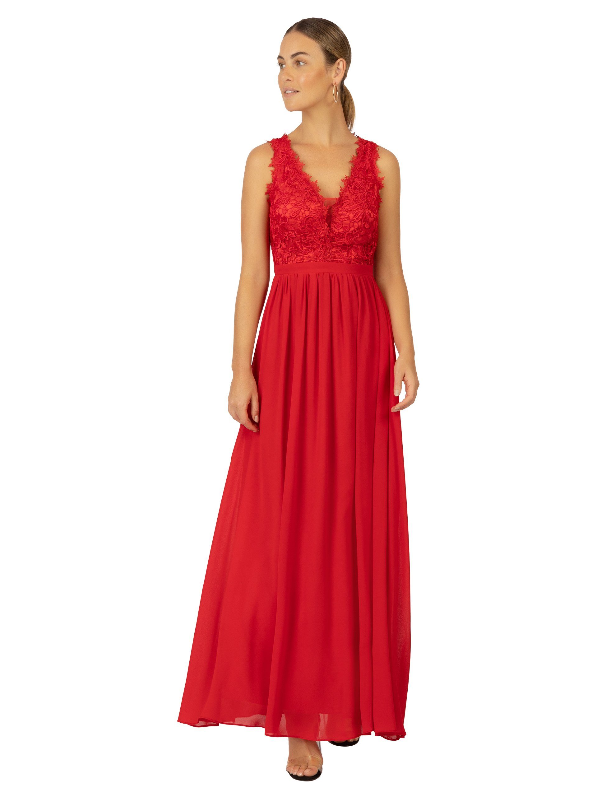 Kraimod Abendkleid Weich Fließender Chiffon Rock Mit Satin Futter