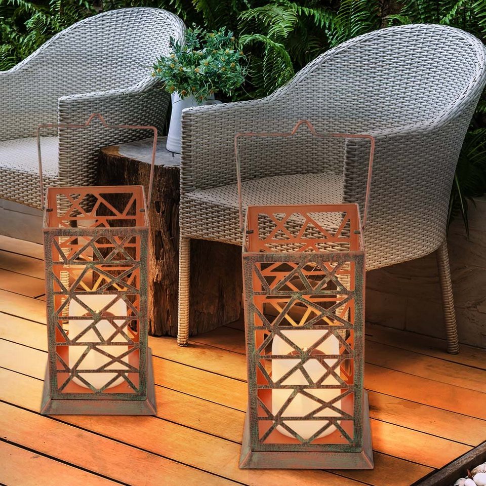 Etc Shop Led Dekofigur 2er Set Led Solar Steh Hänge Leuchten Balkon