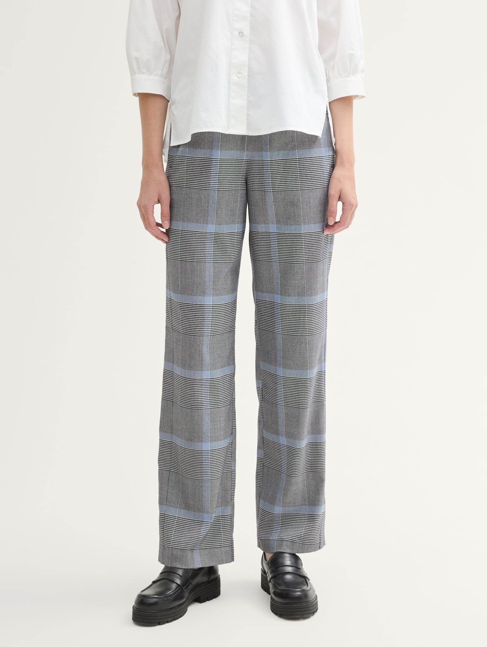 Tom Tailor Stoffhose Lockere Karohose Mit Geradem Bein Unser Model Ist