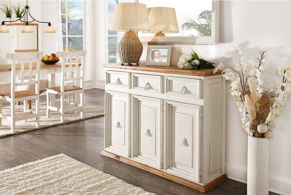 1a Direktimport Sideboard Sideboard Kommode Mexico Weiß Pinie Massiv