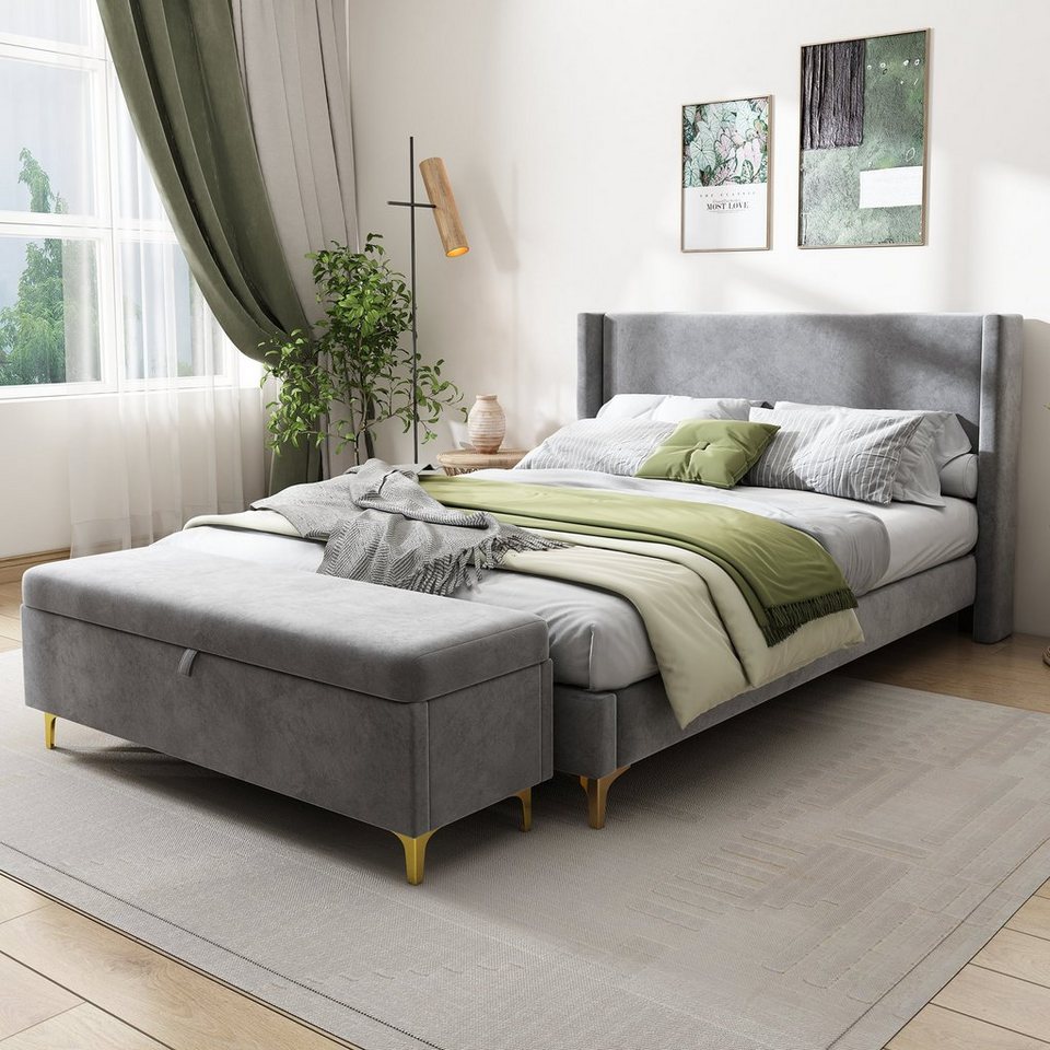 Celya Polsterbett Doppelbett 140x200cm 180x200cm Mit Polsterbank
